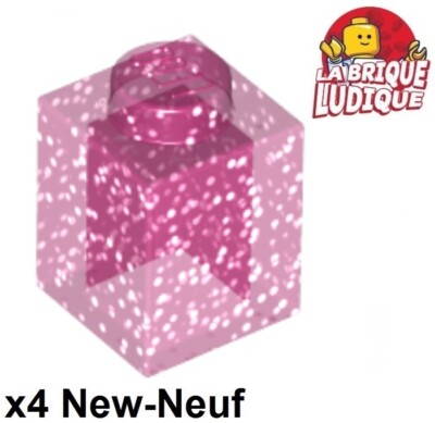 Lego 4x Brick 1x1 Transparent Pink Glitter Trans Dark Pink 3005 | eBay
