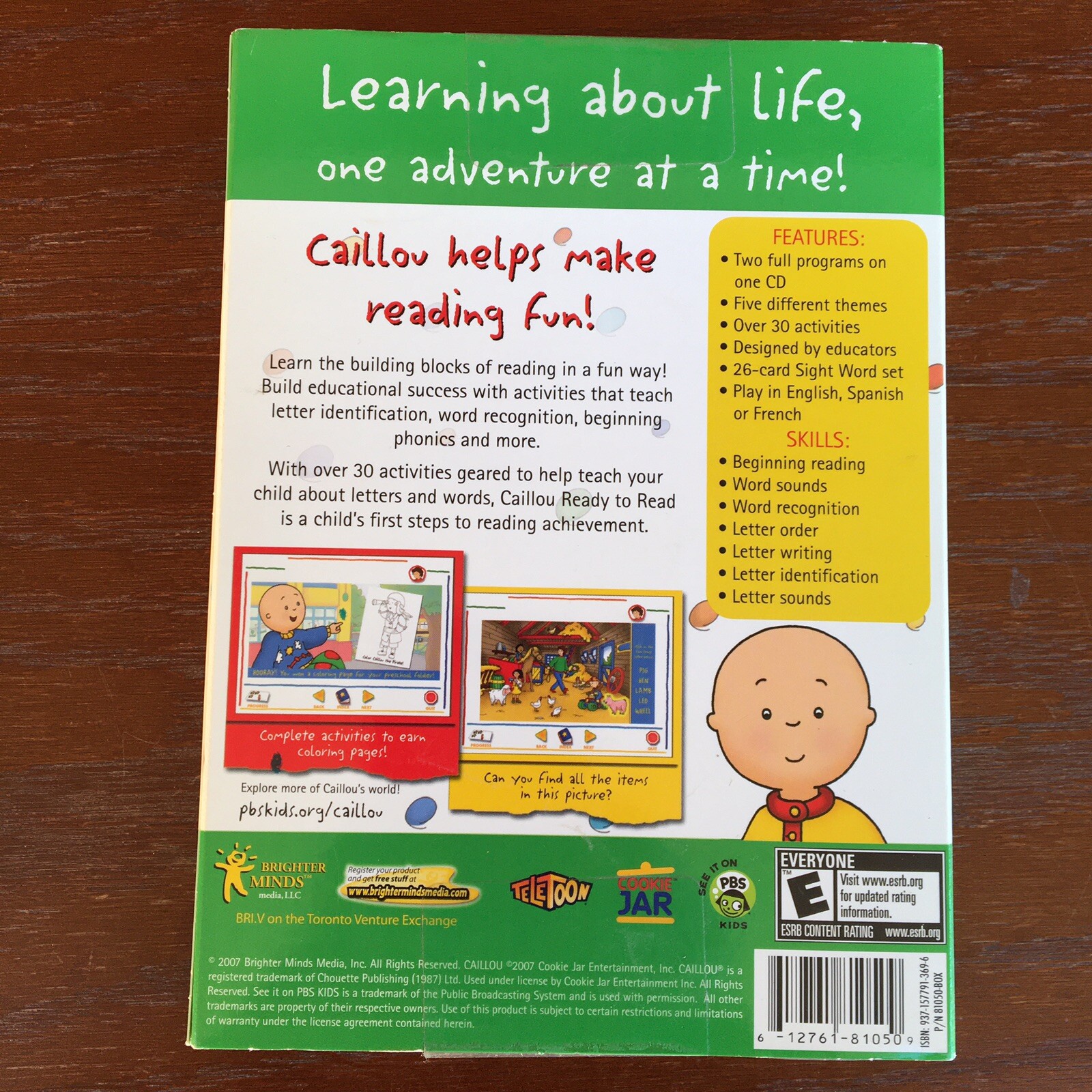 Caillou Ready To Read CD-ROM Game Over 20 Activities 26 Flash Cards Mac ...