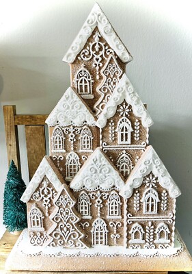 New Cupcakes And Cashmere Lace Flat Frosted Gingerbread House Neutral ...