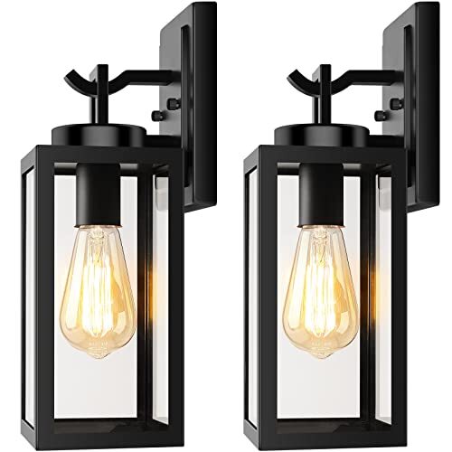 2-Pack Outdoor Wall Light Fixtures, Exterior Waterproof Anti-Rust Wall ...