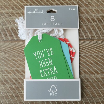NEW! HALLMARK 8 CHRISTMAS HOLIDAY GIFT TAGS - GREEN CANDYCANE SNOWFLAKE ...