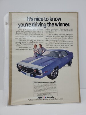 1973 AMC Javelin Vintage Magazine Ad American Motors | eBay