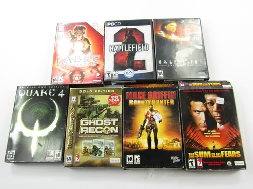 PC CD ROM Games Lot Of 7 Battlefield 2 Quake 4 Ghost Recon Fable Sum of ...