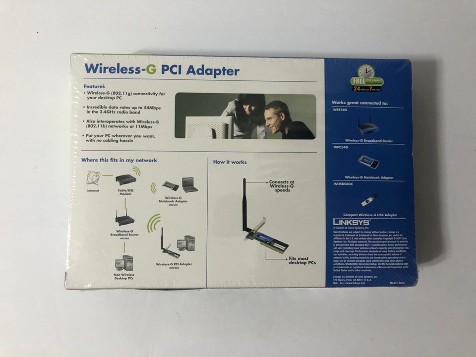 Linksys WMP54G (745883555031) PCI Adapter Wireless G 745883553884| eBay