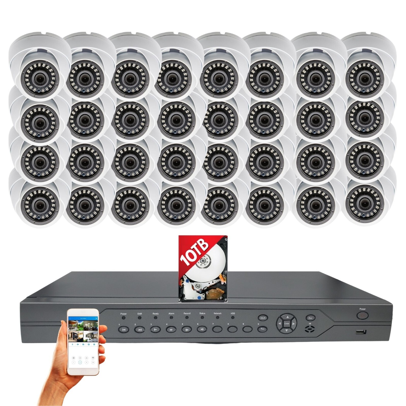 Evertech 1080P HD 32 Channel Security Camera Surveillance System 10TB ...