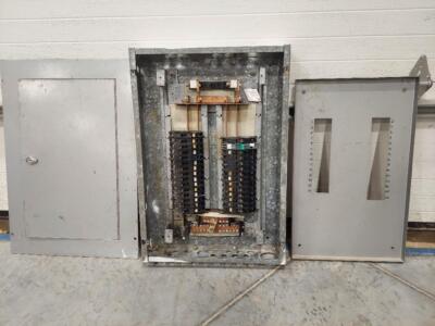 ZINSCO 30 SPACE ELECTRIC PANEL BOARD COVER DEAD FRONT BREAKERS COMPLETE ...