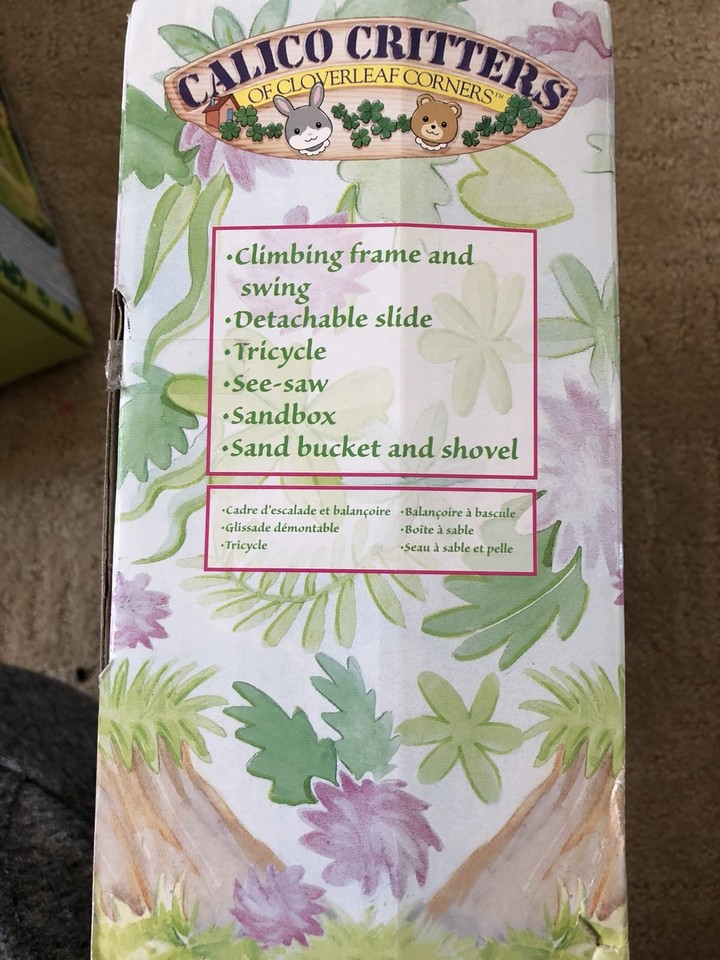 Calico Critters Backyard Swing and Playset Slide Swing Sandbox NEW | eBay