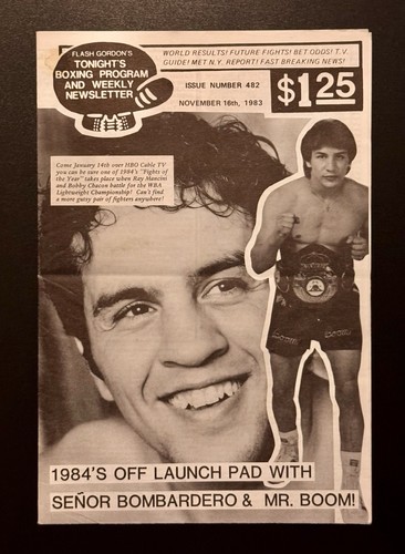 Tonight’s Boxing Program & Newsletter Bobby Chacon & Ray ‘Bom Bom ...