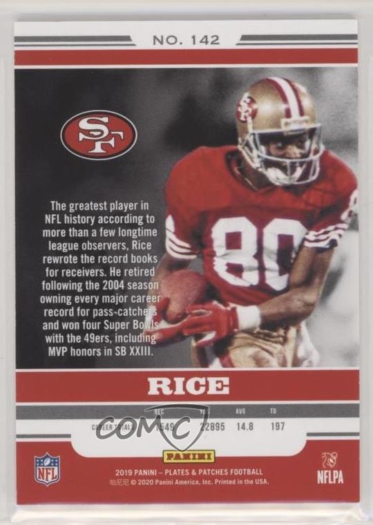 2019 Panini Plates & Patches Legends Blue /60 Jerry Rice #142 HOF | eBay