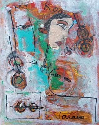 VTG ABSTRACT WHIMSICAL PORTRAIT NEO IMPRESSIONISM CONTEMPORARY ORIGINAL ...
