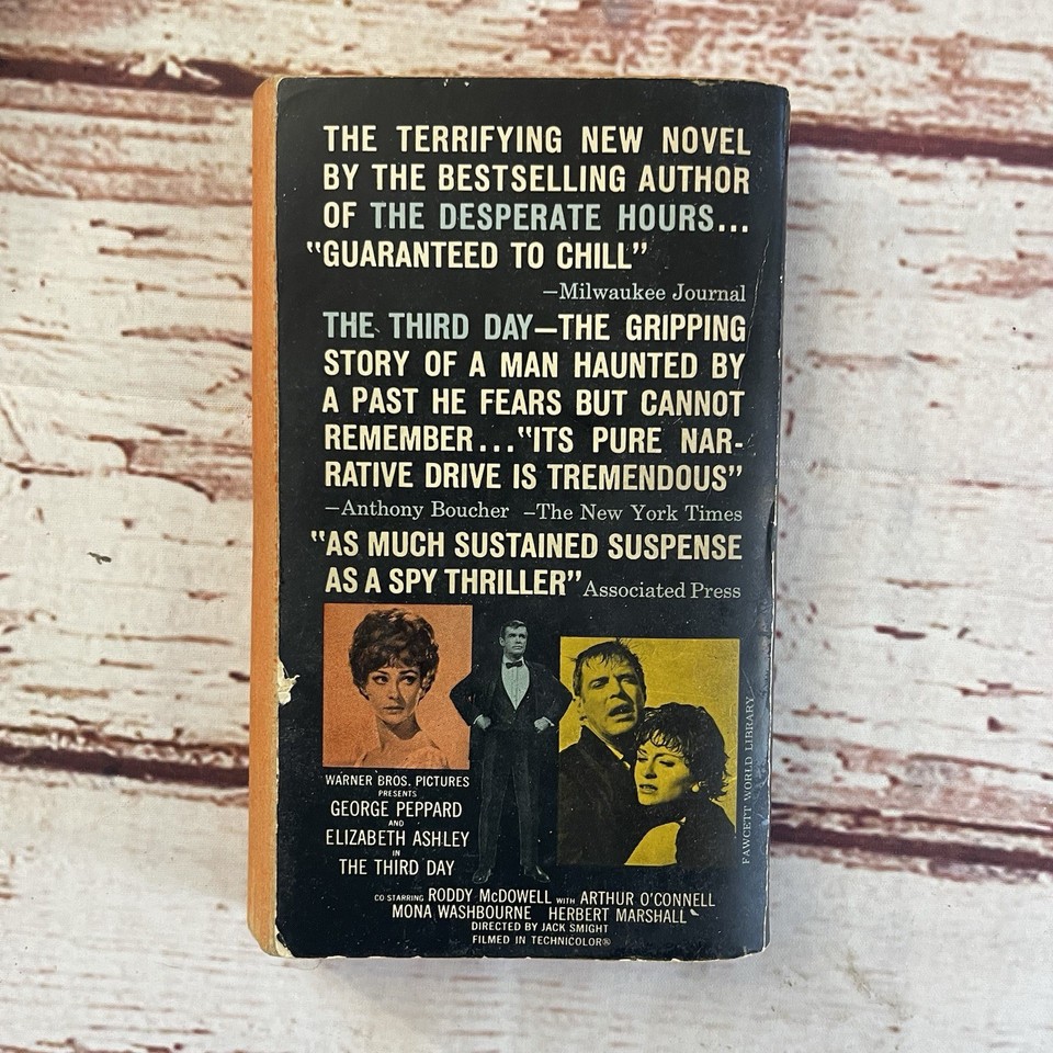 THE THIRD DAY Joseph Hayes THRILLER Man With Amnesia May Be Murderer ...