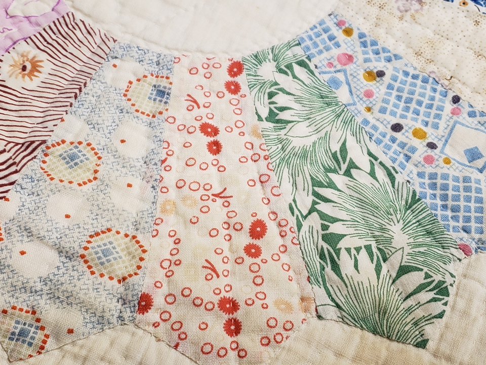 Vintage Quilt Cotton 76x88" CUTTER Dresden Plate 30s Estate Find Hand ...