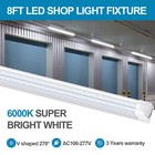 10Pack 8FT LED Shop Light Fixture 8 Foot T8 LED Tube Light 8' 120W ...