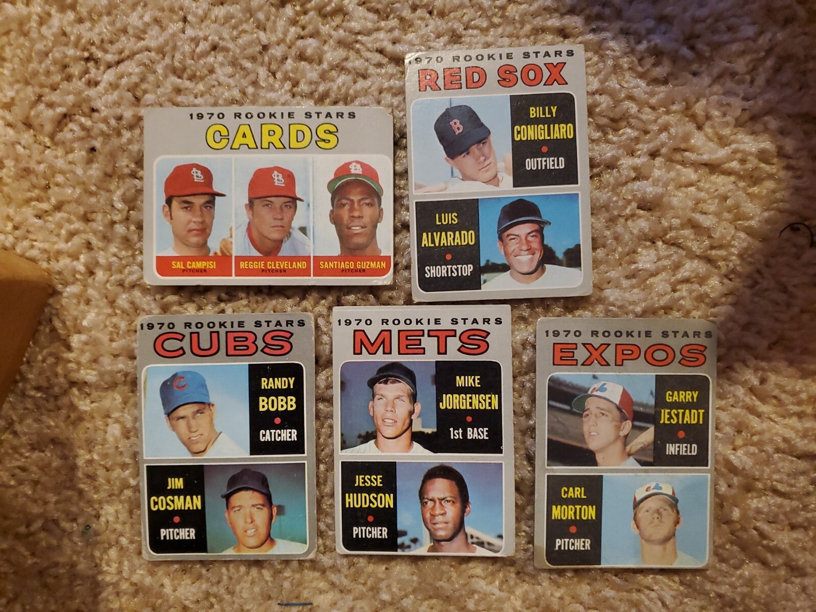 1970 Topps Baseball Cards Rookie Stars lot of 5 cards #109,317,348,429 ...