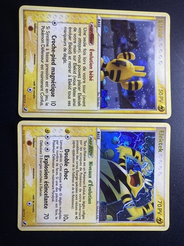 Cartes HOLO Pokemon - Elekid & Elektek. 23/115 & 22/115. Ex Forces ...