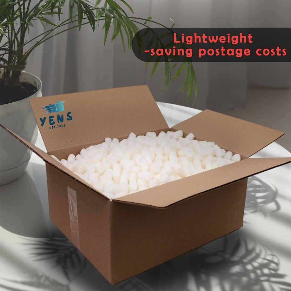 Yens Biodegradable Packing Peanuts for Moving, Packaging-60gallon 8 cu ...