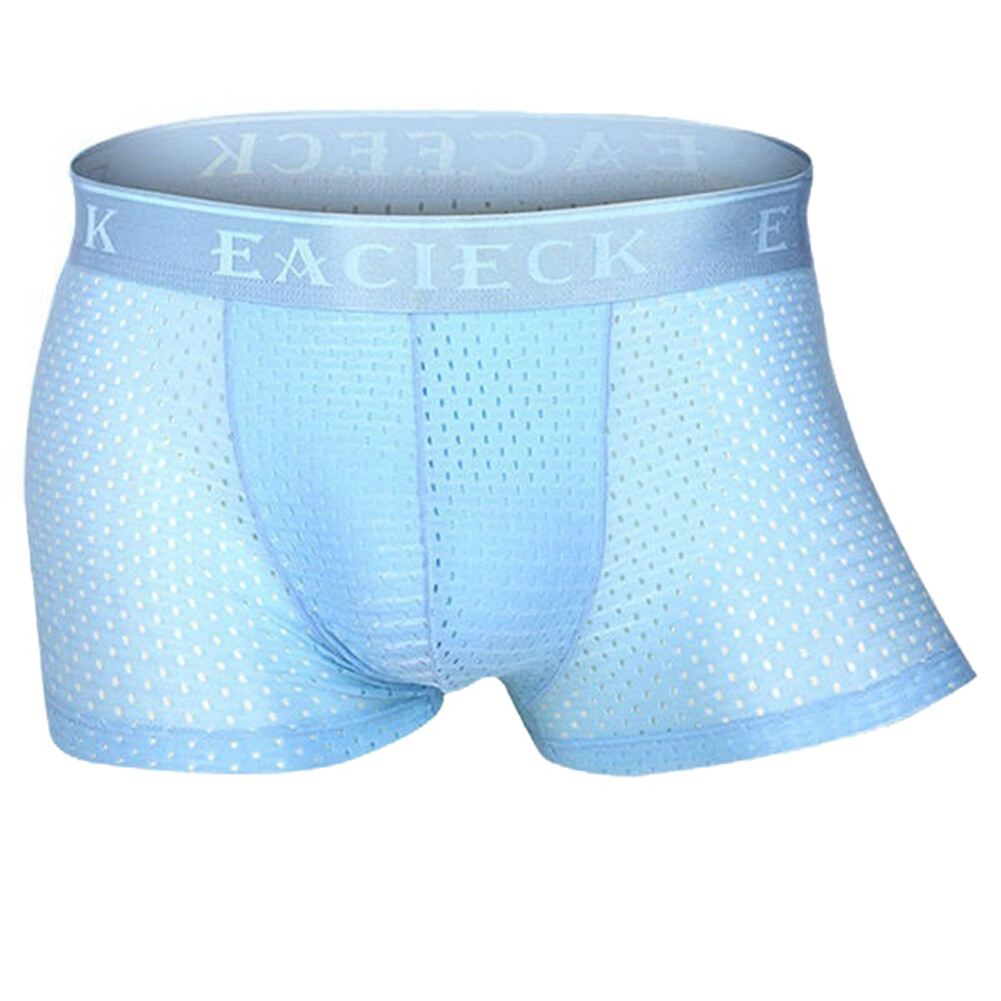 Ultra Thin Solid Color Breathable Mesh U Convex Boxers Briefs Men ...