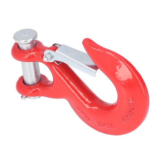 Red 3/8in Clevis Safety Hook Steel 18000lbs Limit Capacity Antirust For ...