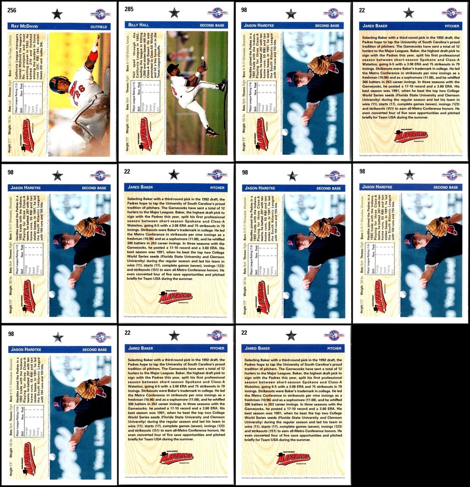 1992 High Desert Mavericks (11) Card Lot - END OF THE LINE – SECURE ...