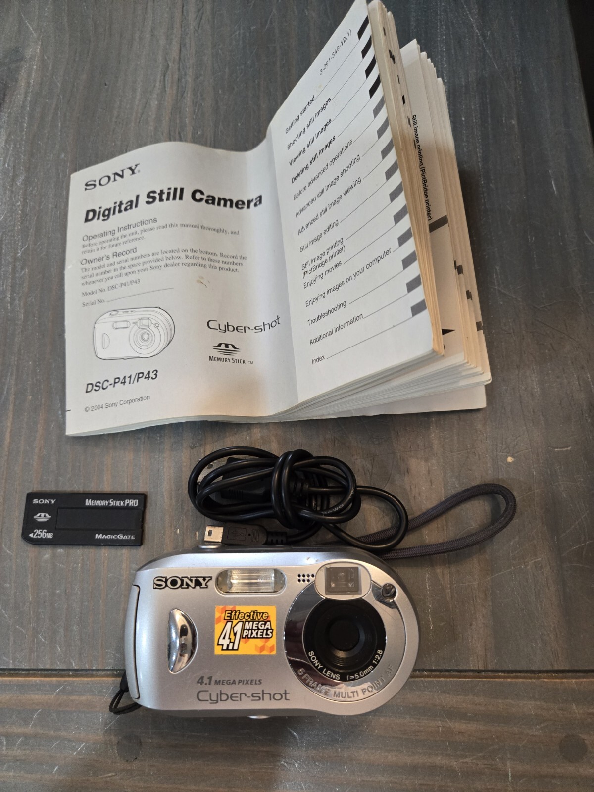 Sony Cyber Shot DSC-P41 Silver Digital Camera Untested For Parts ...