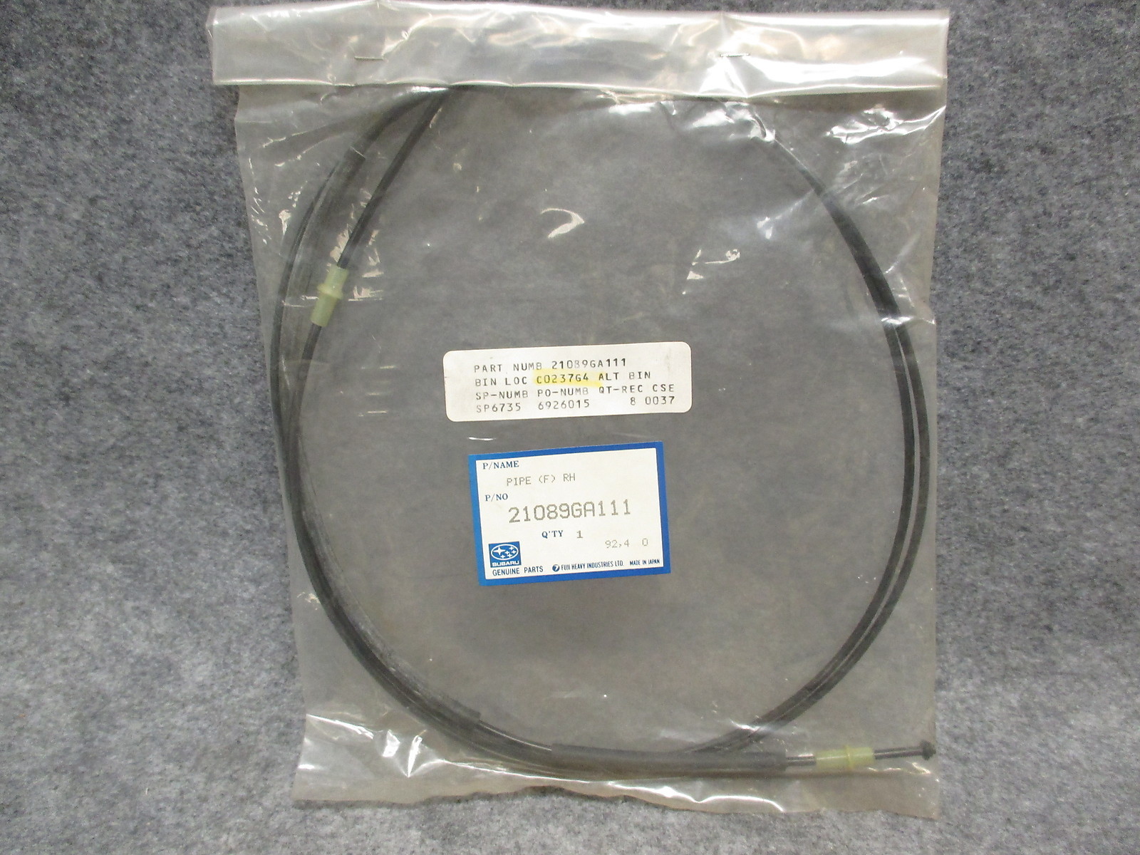 Subaru Plastic Tube Pipe (F) RH 21089GA111 OEM NOS New Old Stock 24072 ...