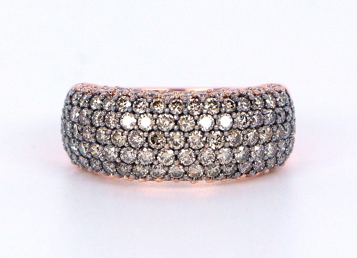 $5,950 LeVian 14K Rose Gold Pave 7 Row Chocolate Vani… - Gem