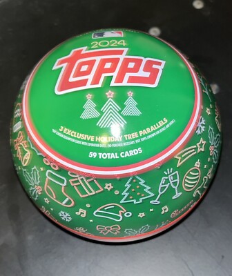 Topps Holiday Cards w/ Tin *Opened* Everything Including Exclusive Tree ...
