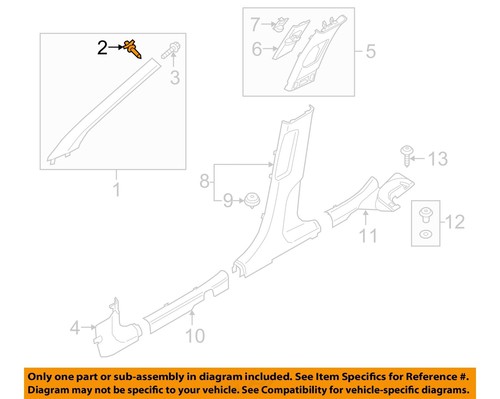 Genuine Hyundai Windshield Pillar Trim Clip 85815-c1100 for sale online ...