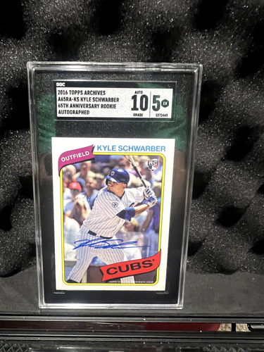 2016 TOPPS ARCHIVES KYLE SCHWARBER 65TH ANNIV ROOKIE RC AUTO '80 DESIGN ...