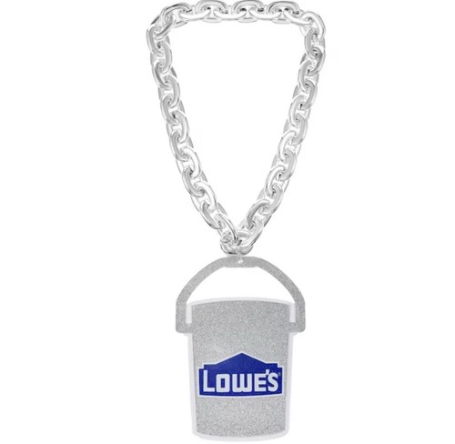 Lowe's x Justin Jefferson Silver Glitter Ice Bucket Necklace 36” Chain ...