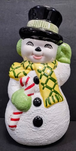Vintage Ceramic Snowman Frosty The Snowman 13" Tall Hand Painted 70's ...