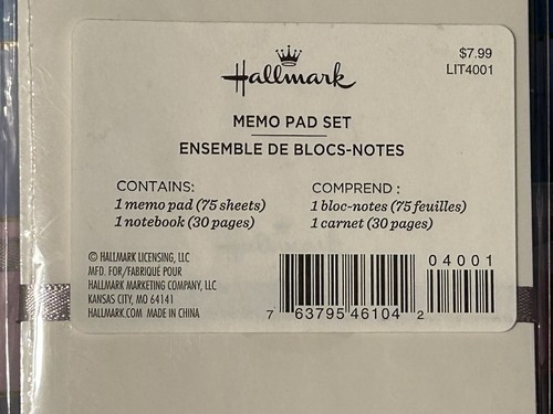 Hallmark Memo Pad & Notebook Set – Lot of 3 Packs (6 Pieces Total) | eBay