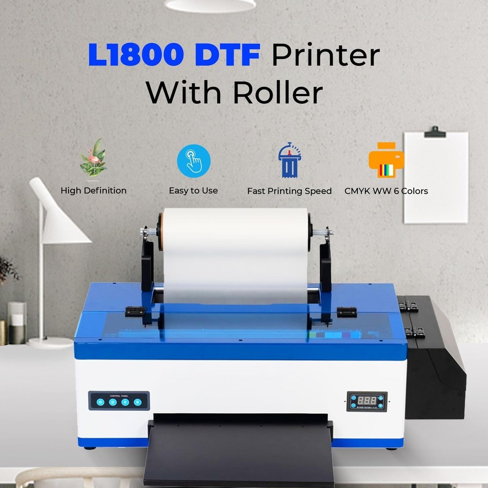 PUNEHOD A3 L1800 Roller DTF Printer Transfer Printer DIY T-Shirt Print ...