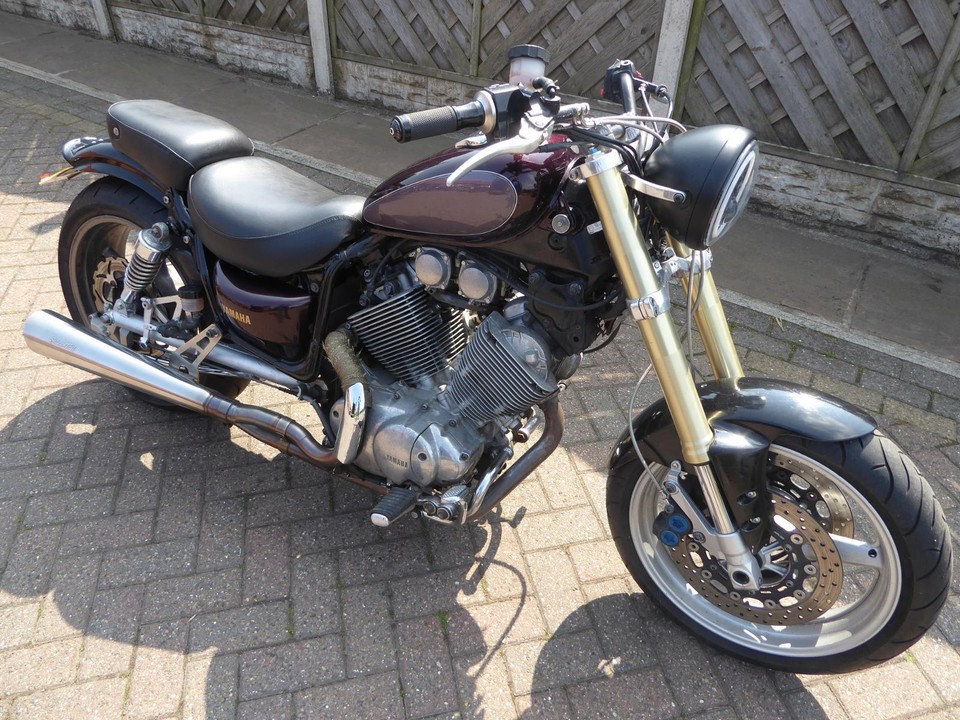 YAMAHA VIRAGO 535 BOBBER R1 FRONT END BULLDOG REAR END SILVERTAIL ...