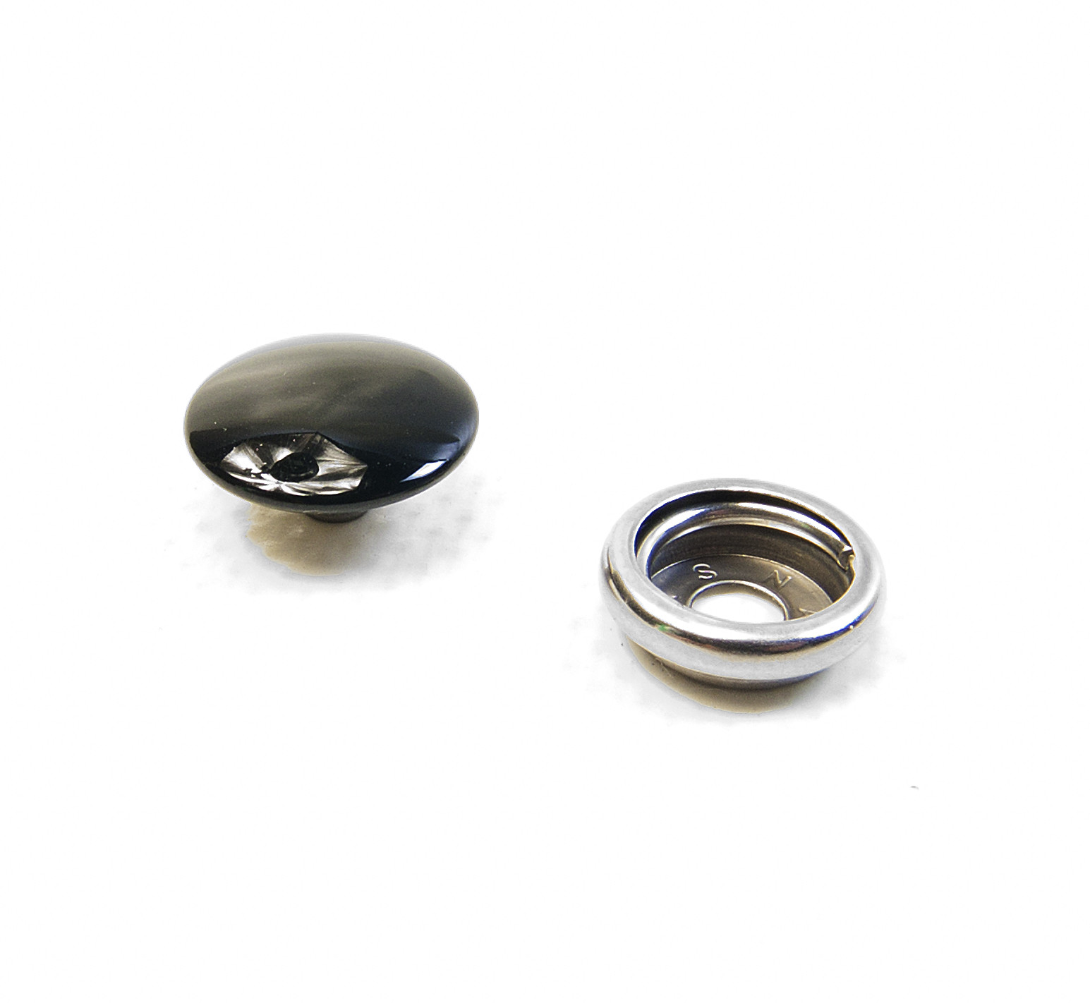 Stainless Steel Snap Fasteners, Black Enamel Finish Cap & Socket Only ...