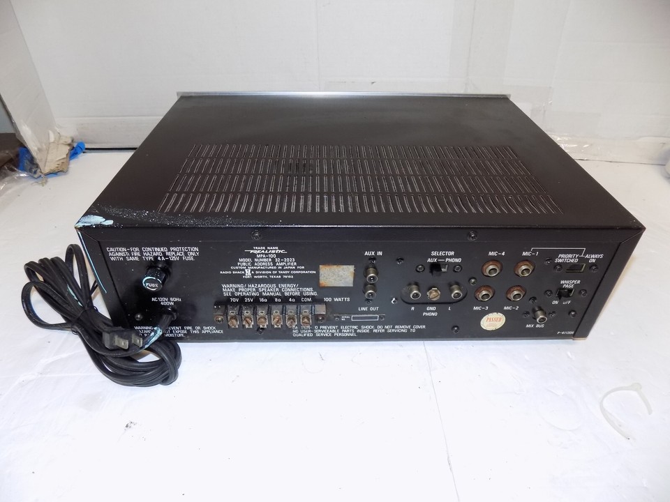 Vintage Realistic MPA-100 STEREO PA 100 WATT PA Amplifier | eBay