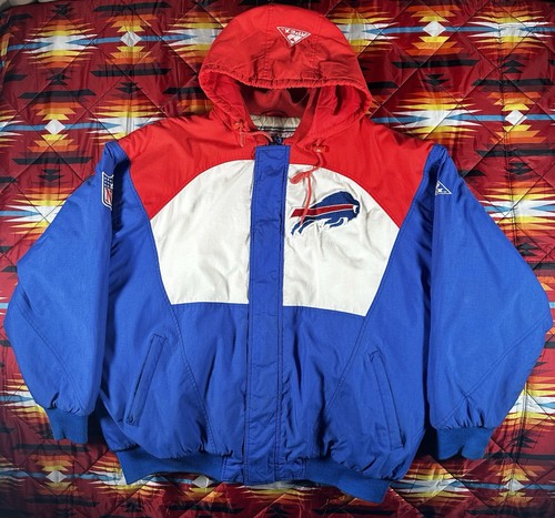 Vintage Buffalo Bills NFL Apex One Pro Line Zip Up Winter Hooded Coat ...