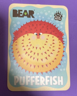 BEAR Fruit Snacks Collectible Animal Trading Cards PUFFERFISH Card #33 ...