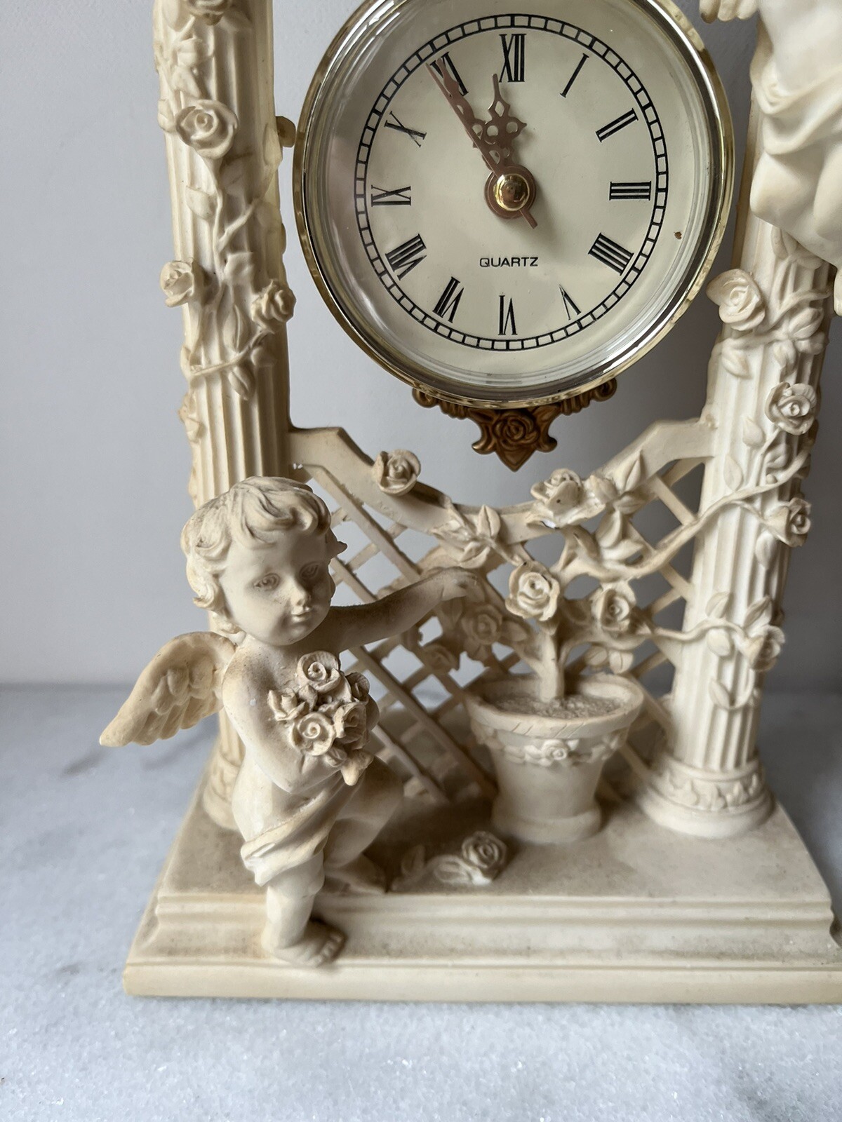 Vintage Avon Gift Collection Cherub Clock Angel Mantel Quartz | eBay