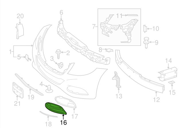 NEW MERCEDES-BENZ S-CLASS W222 FRONT BUMPER RIGHT GRILLE A2228850324 | eBay