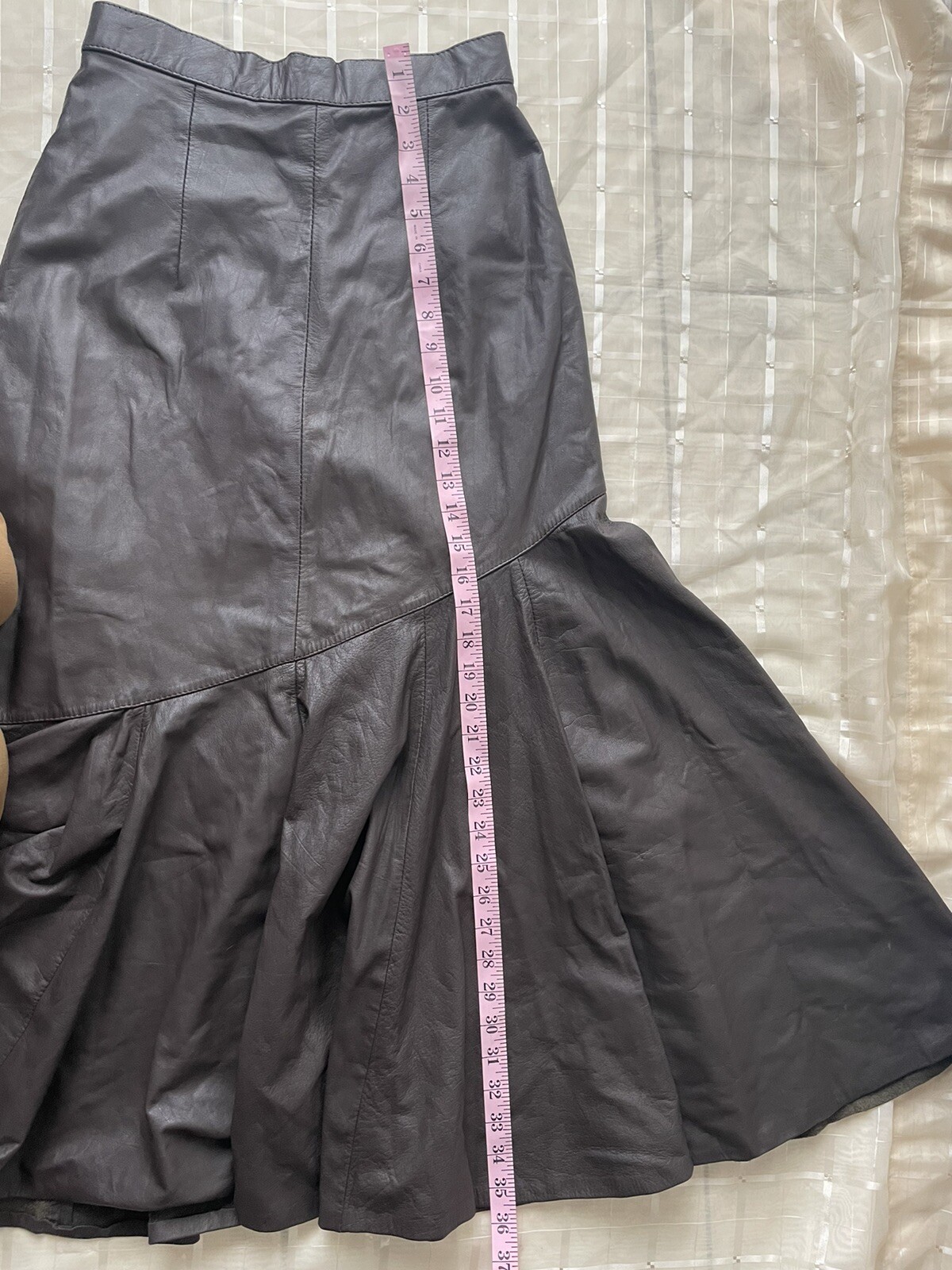 Vintage Mermaid Maxi Brown Leather Skirt Size 10 - Gem