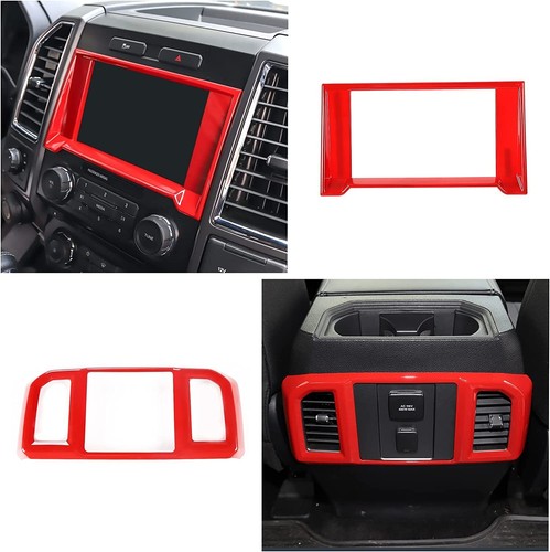 11 Pc. Molded Red Dashboard Trim Bezel Cover Set For 17-21 Ford F250 ...