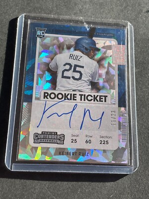 2021 Panini Contenders Rookie Ticket Cracked ICE Refractor KEIBERT RUIZ ...