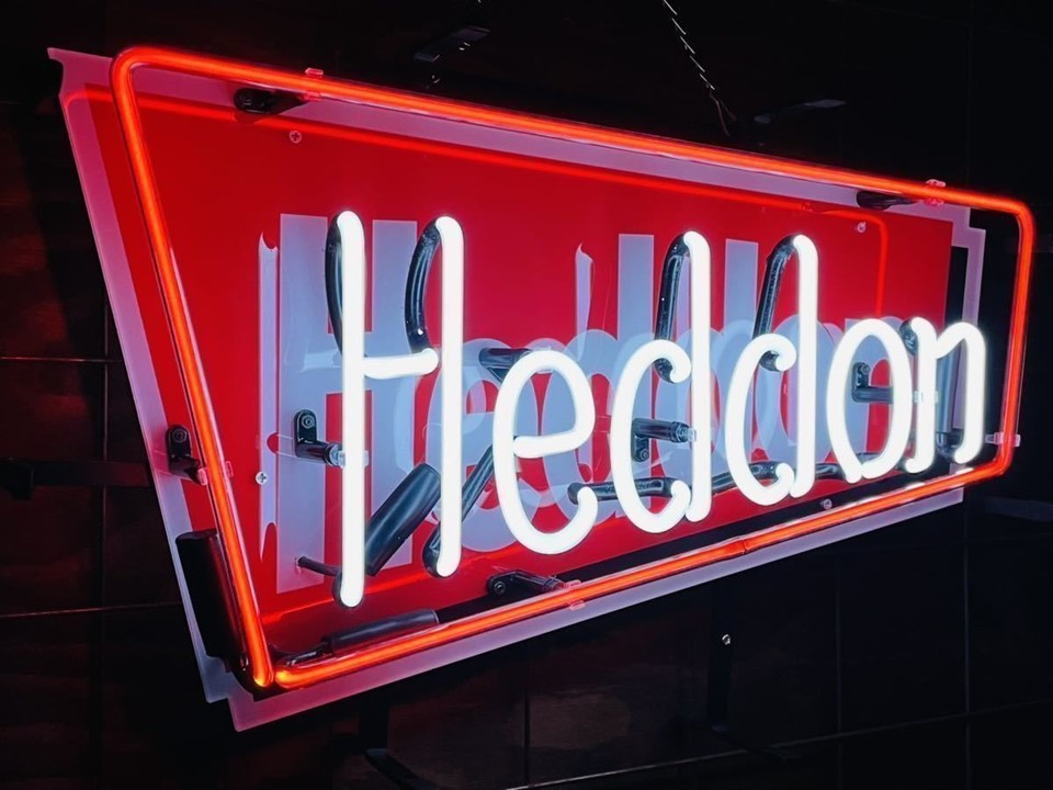 HEDDON Neon Sign Lighting Old Lure Banner Daiwa Top Road ZEAL Bass ...