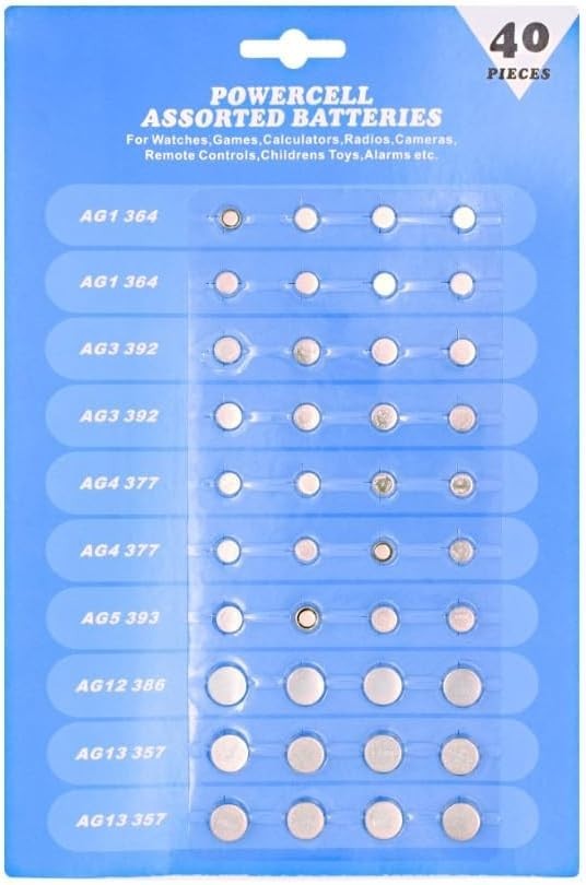 40 Assorted Super Alkaline Button Batteries Coin Cell Set Watch ...