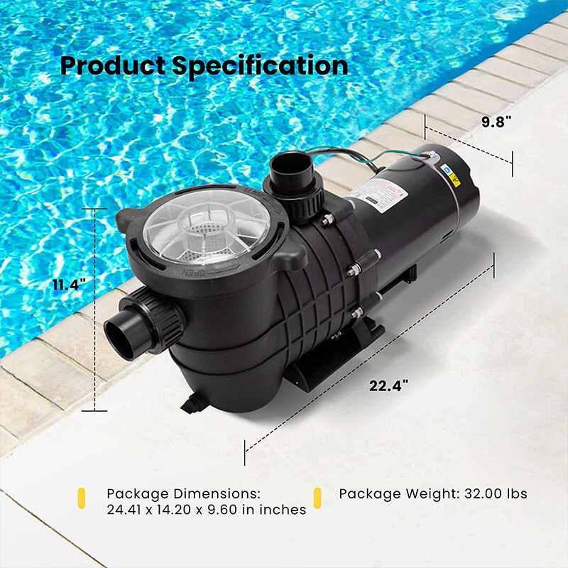 2.0 HP 6800 GPH In/Above Ground Swimming Pool Pump Dual Voltage UL CET ...