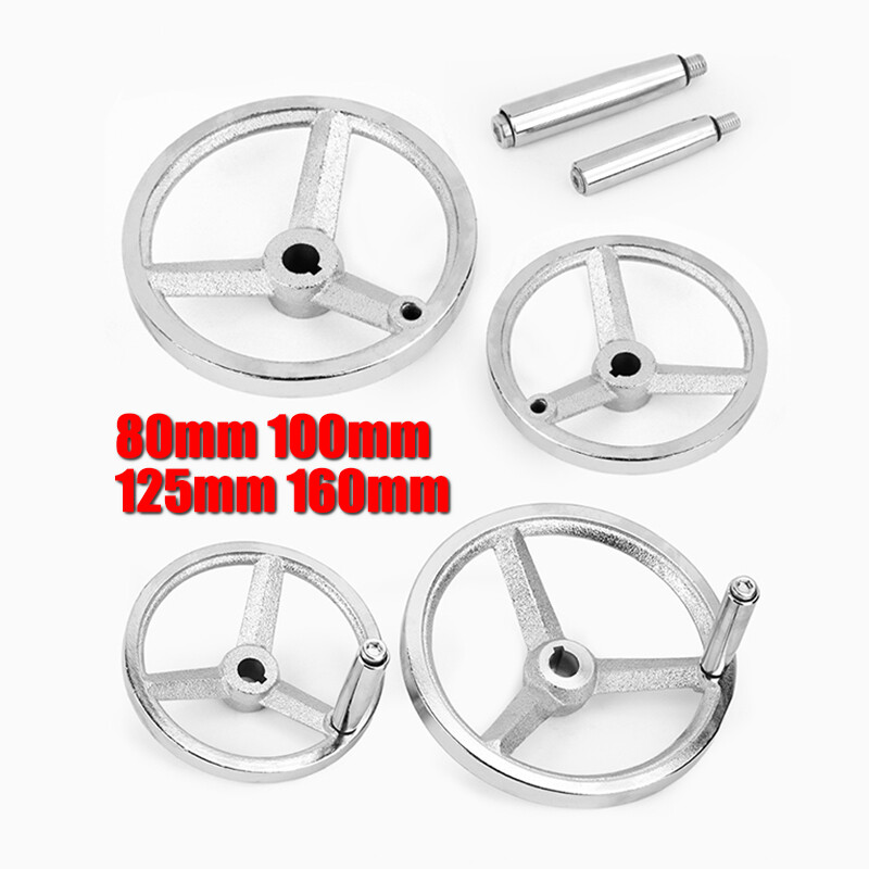 Chrome Plated Cast Iron Handwheel 3 Spoke Table Saw Dia 80-160mm Handle ...