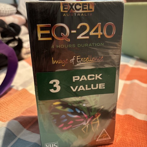 New Sealed 3 Excel EQ-240 Blank VHS Tapes Australia made new | eBay ...