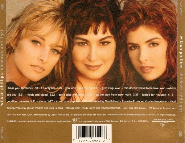 Wilson Phillips - Shadows And Light (CD) | eBay