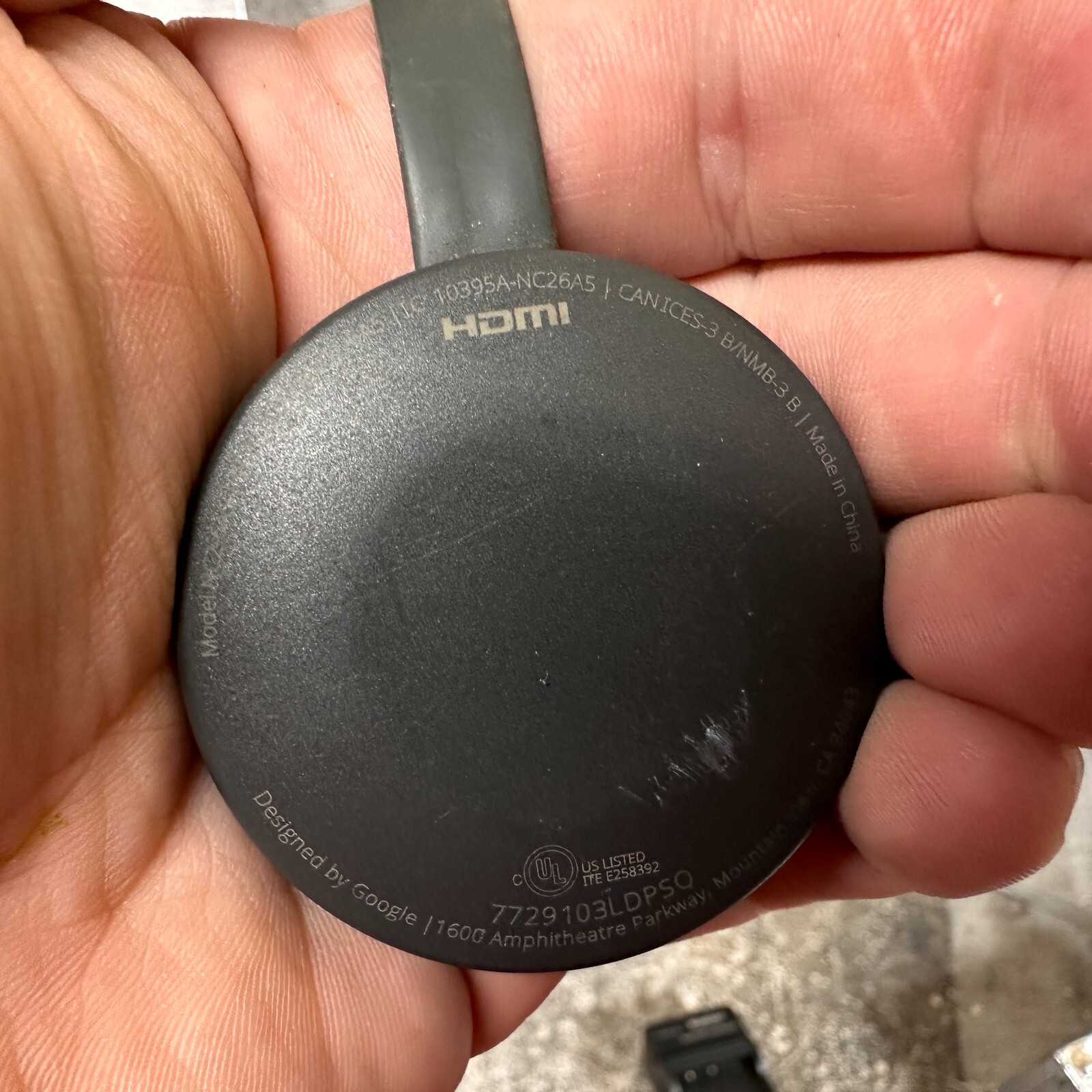 Google Chromecast 2nd Generation Model NC2-6A5 1080p Portable Media ...